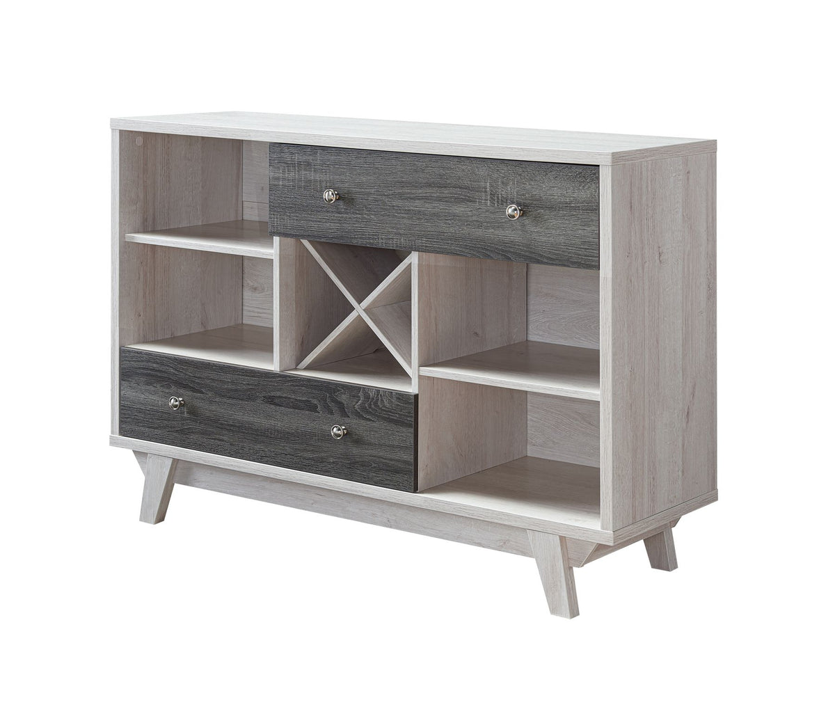 White Oak & Grey Wood Wine Server Buffet- Model #192598 – SalesAway