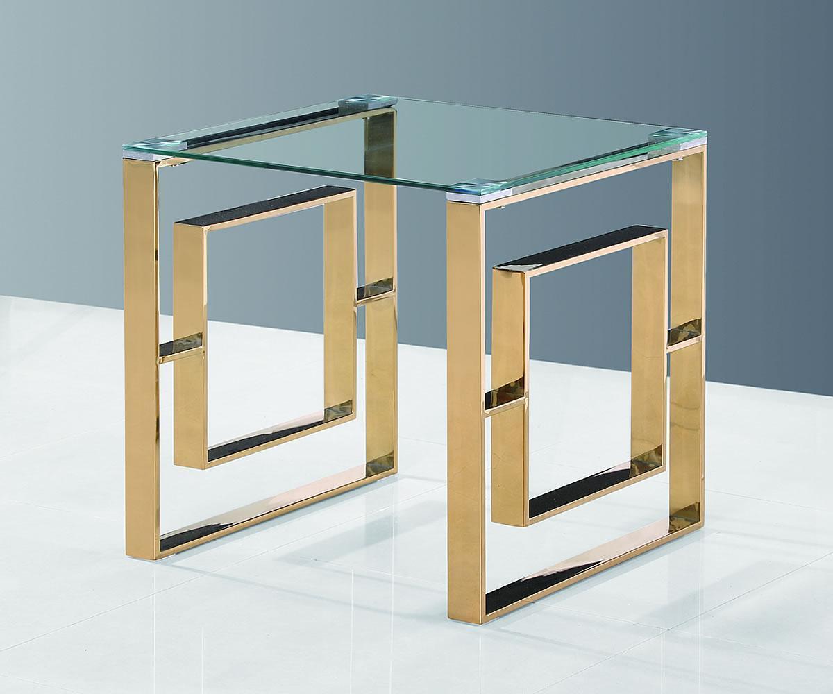 Gold Glass Top Coffee Table Set- Model Livya – SalesAway