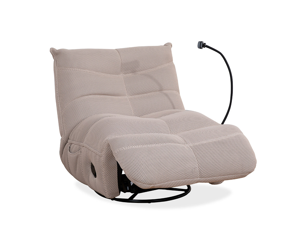 Beige Swivel Monaco Fabric Recliner Swivel Rocking Accent Chair - Mode ...