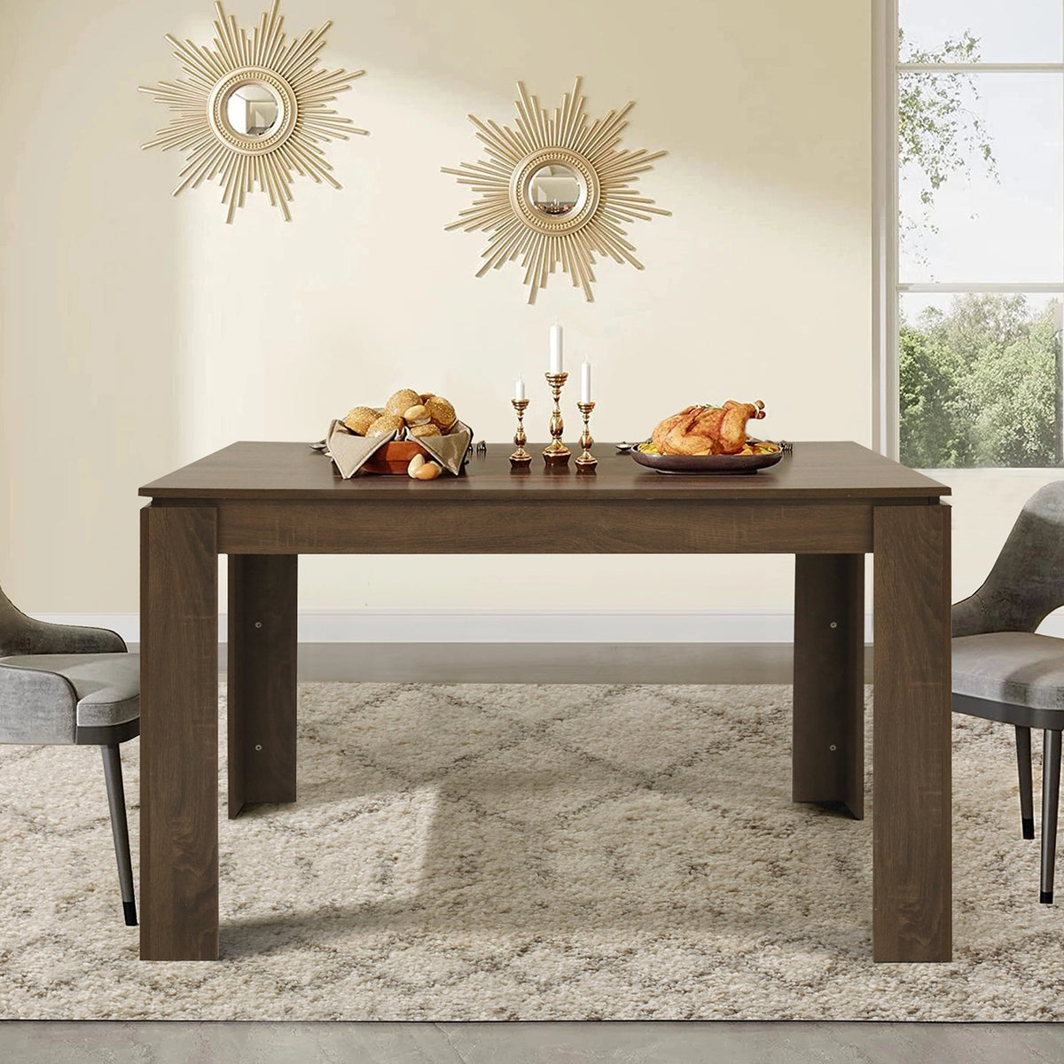 Walnut Wood Dining Table- 2 Sizes- Model Musk – SalesAway