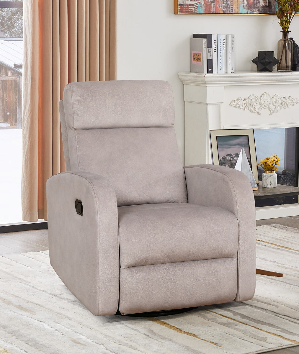 Latte Fabric Swivel Recliner Accent Chair - Model #6337 – SalesAway