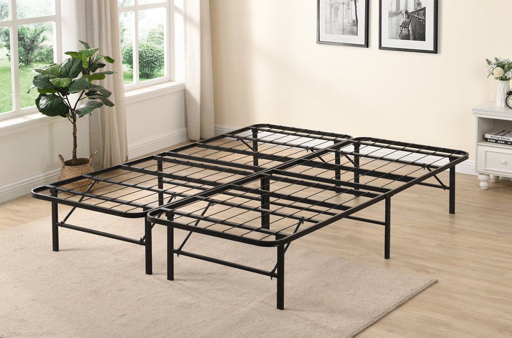 Black Metal Folding Bed Frame- NO Box Spring Required- Single, Double ...