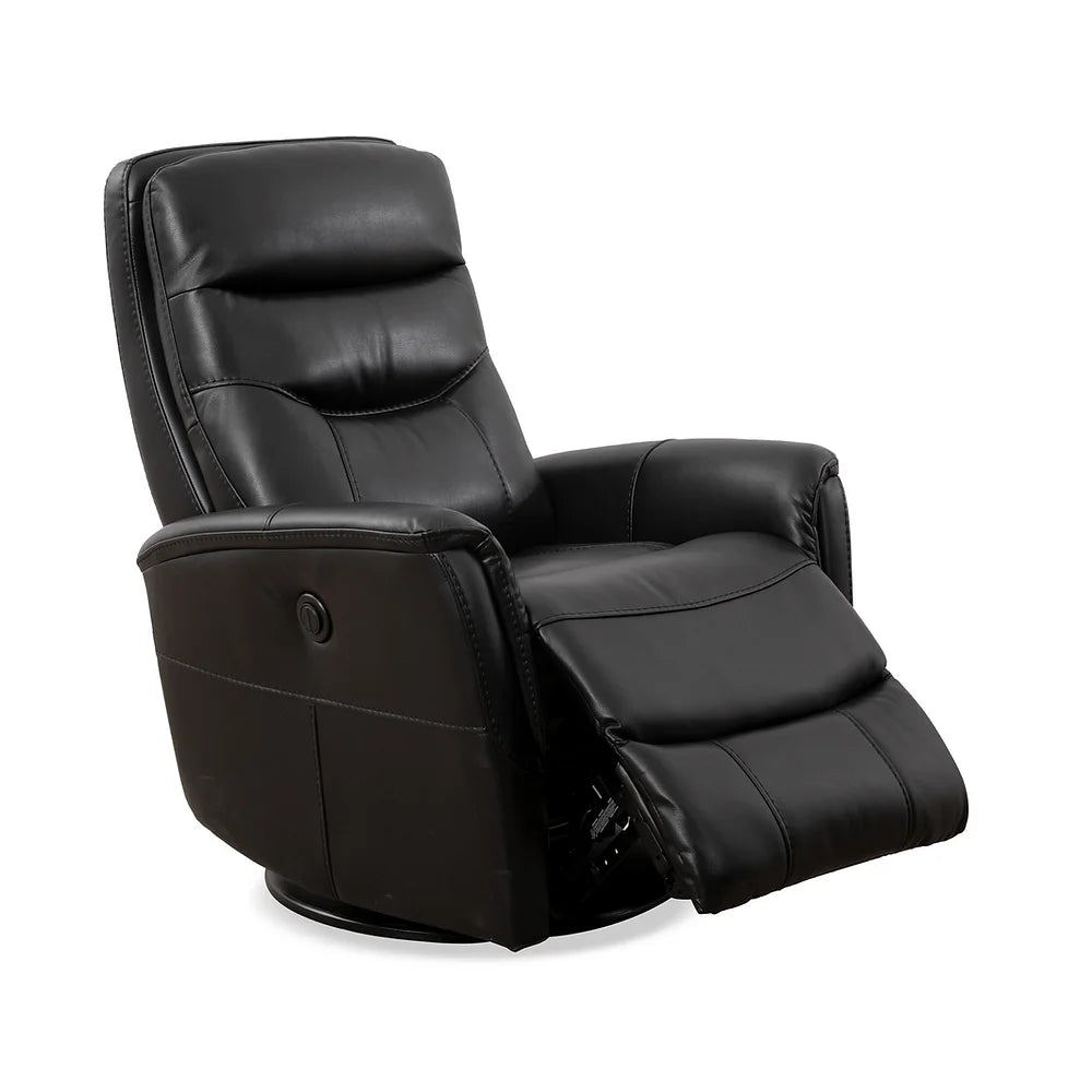 Soft Black Leather Power Recliner Glider Rocker Accent Chair- Model #6 ...