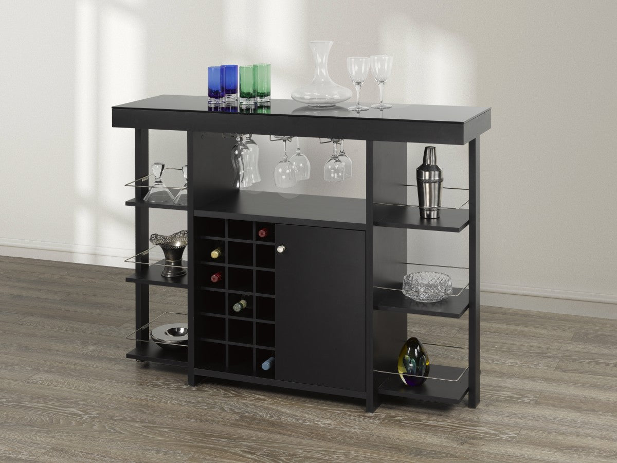 Black Wooden Bar Wine Rack Server Buffet- Model #15302 – SalesAway
