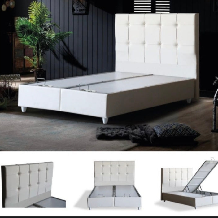 White Hydraulic Storage Bed- Made In Turkey- Model #284 – SalesAway
