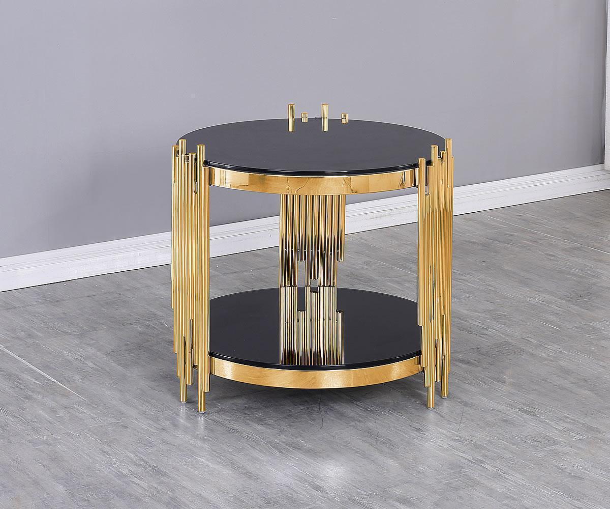 Modern Gold & Black End Table- Model Venus – SalesAway