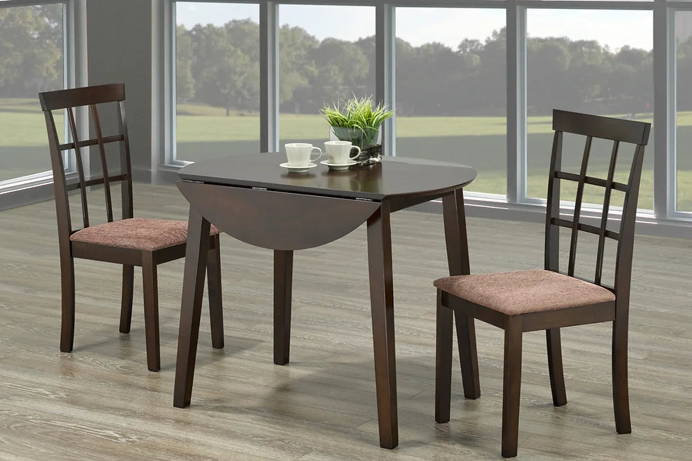 3 PC Espresso Pedestal Dining Table Set- Model Toronto – SalesAway