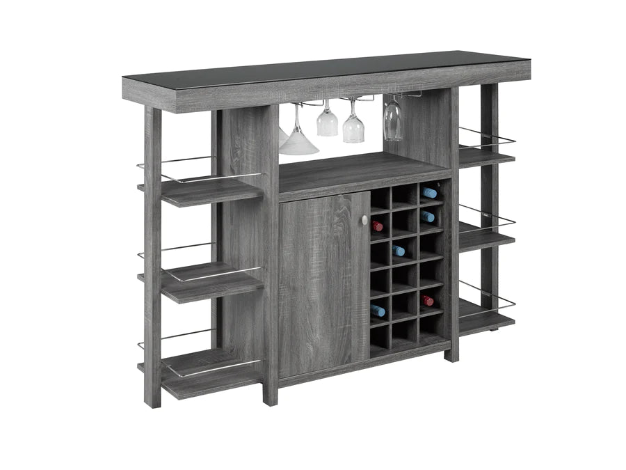 Grey Wooden Bar Wine Rack Server Buffet- Model #8052 – SalesAway