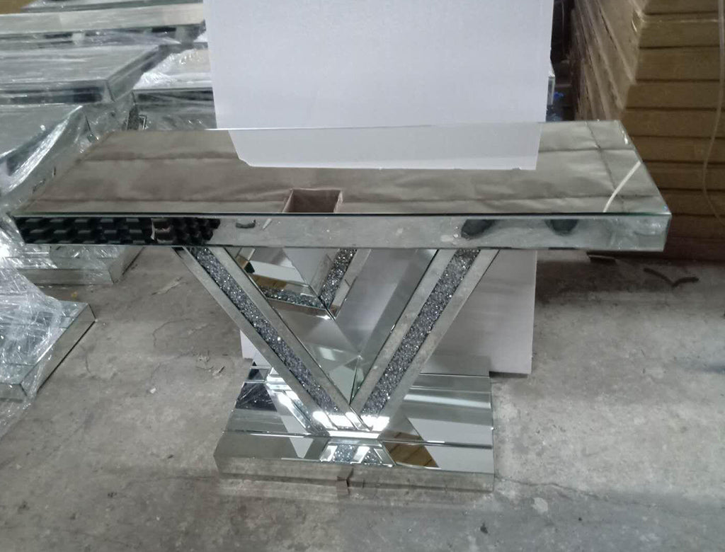 Louie Vuitton Crushed Glass Mirror Console Table- Model N007 – SalesAway