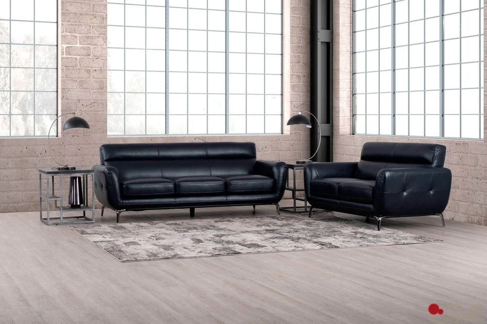 Midnight 2 PC Tufted Leather Sofa Set - Model William – SalesAway