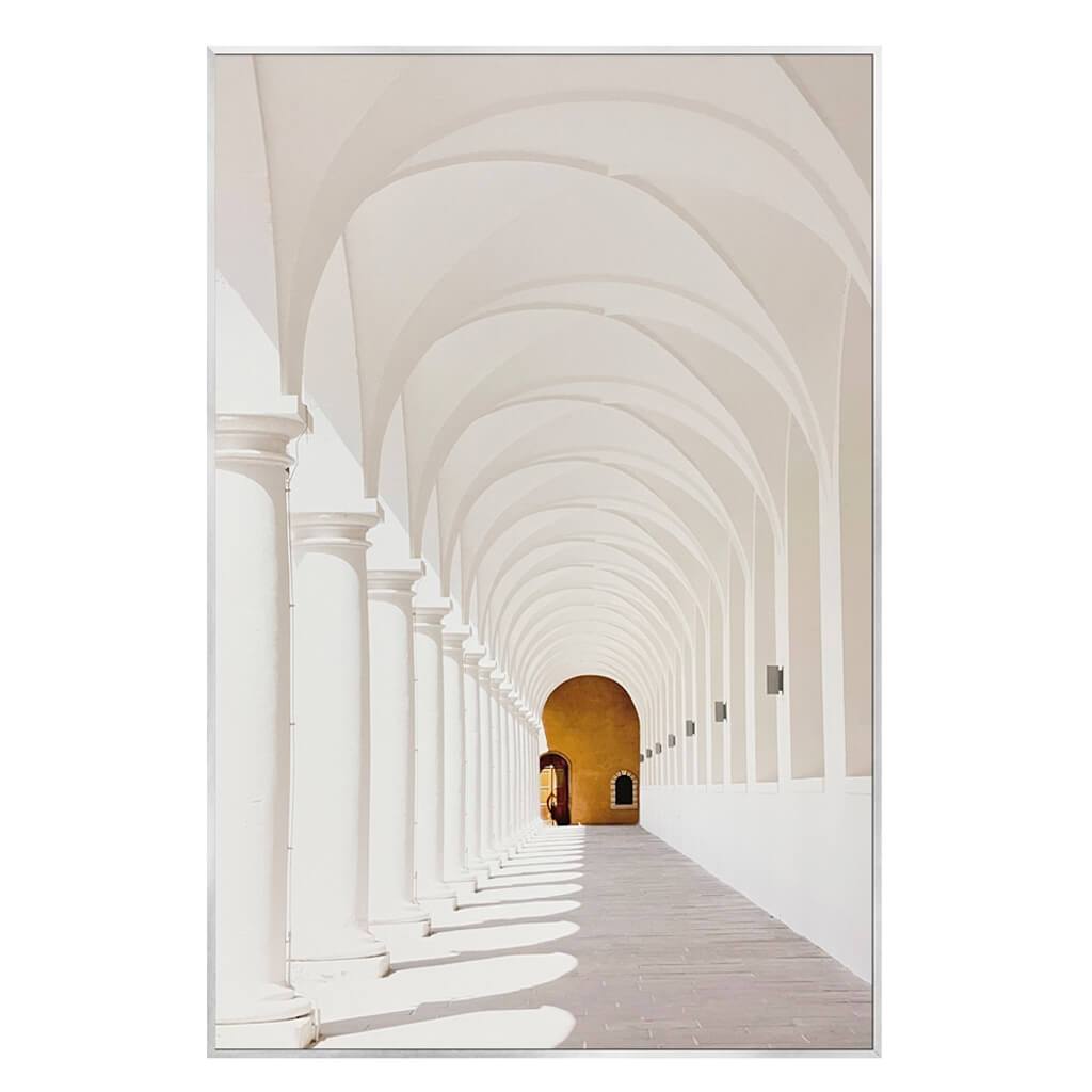 White Perspective Framed Canvas Painting Print Artwork- Model #4231 ...